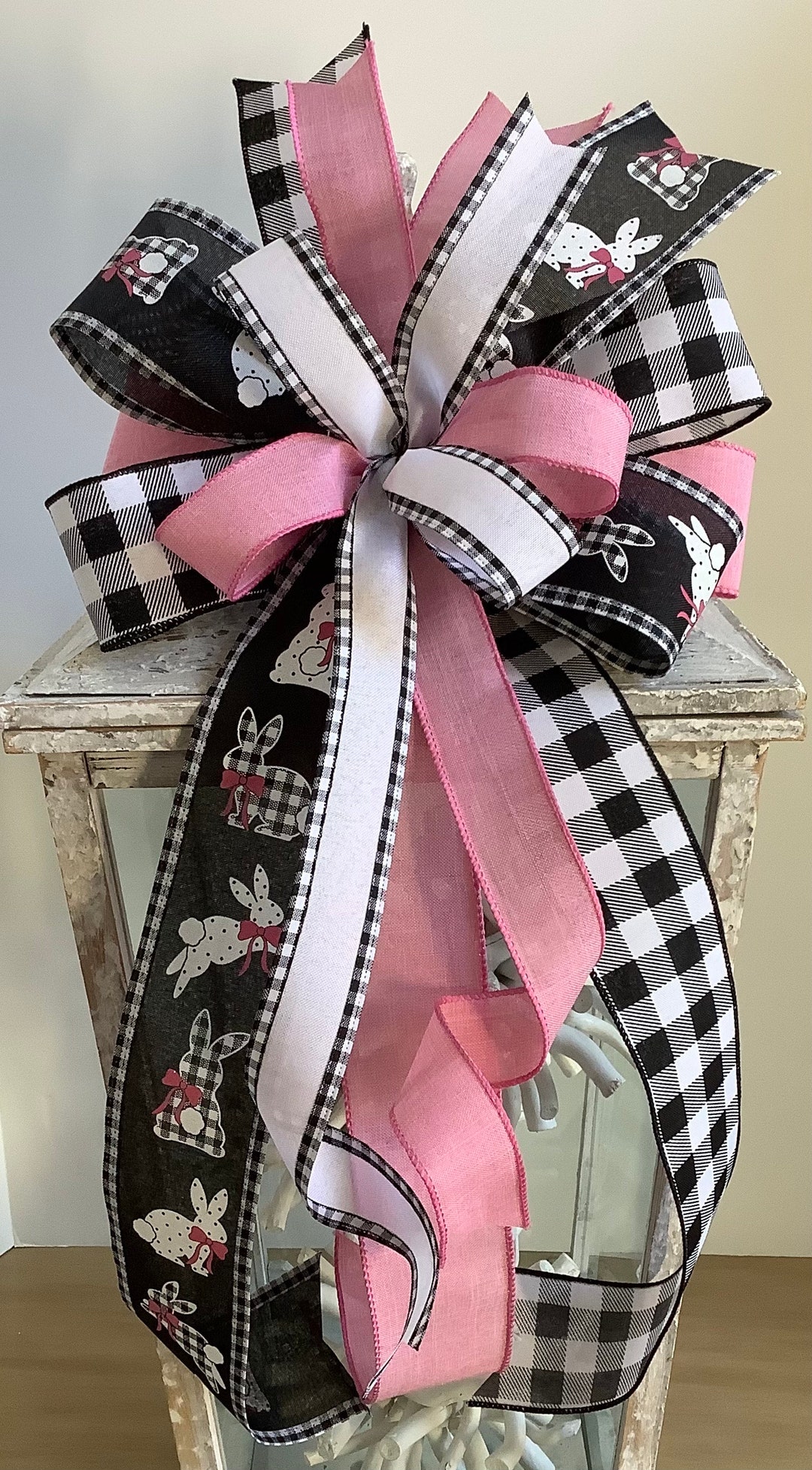 Easter Bunny Bow, Easter Wreath Bow, Easter Decor, Bow for Easter ...