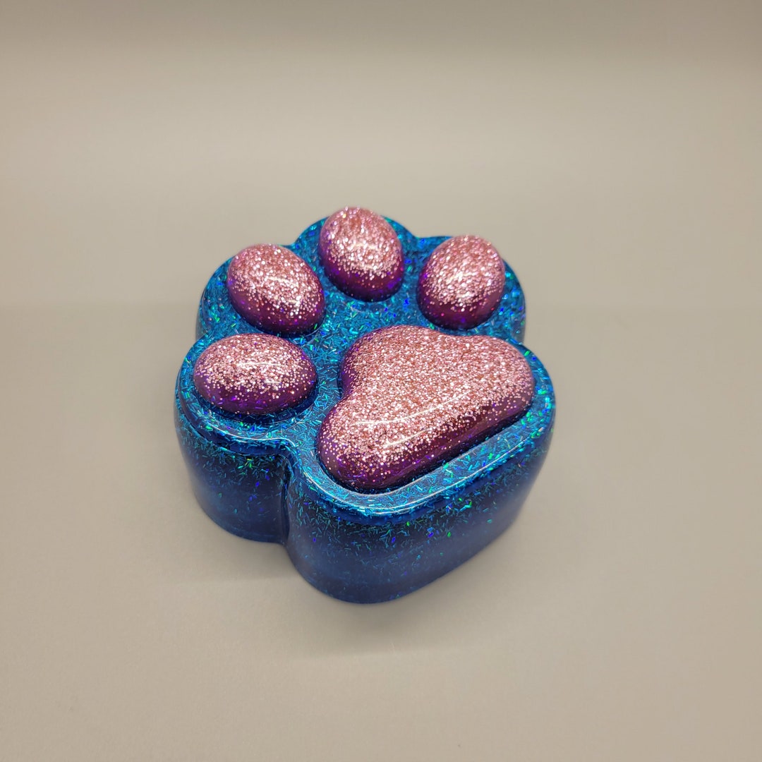 Paw Print Box, Blue Trinket Box, Gifts, Animal Lover Gift, Animal Lover ...