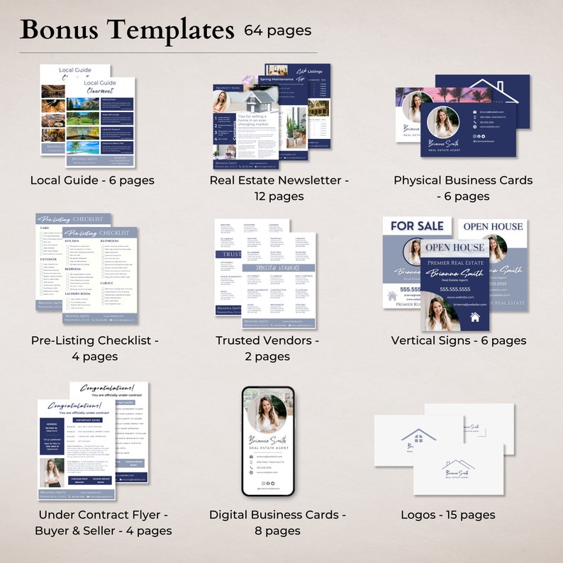 Real Estate Marketing Kit Templates All-in-one Bundle, Realtor ...