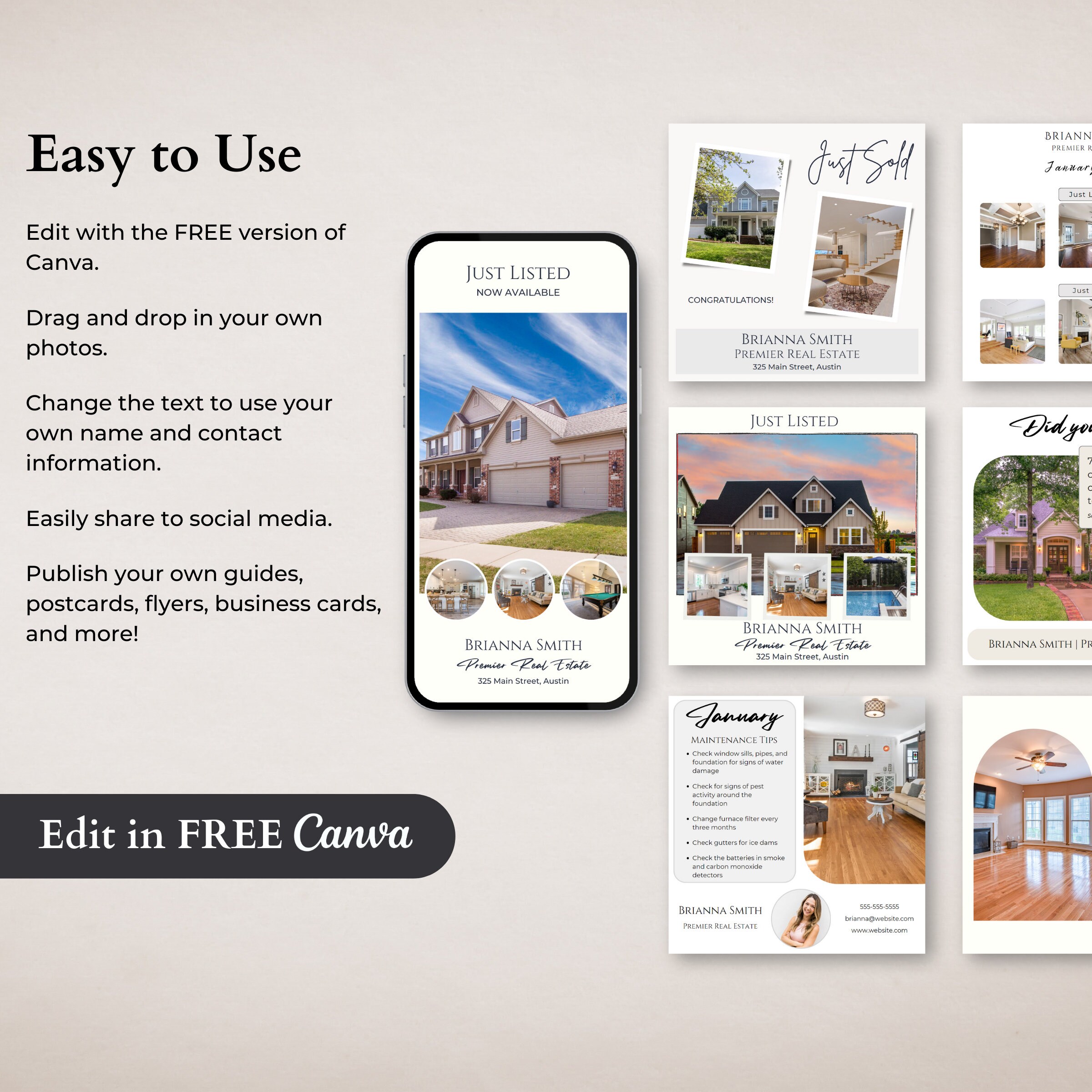 Real Estate Marketing Templates Bundle, Realtor Marketing Branding ...