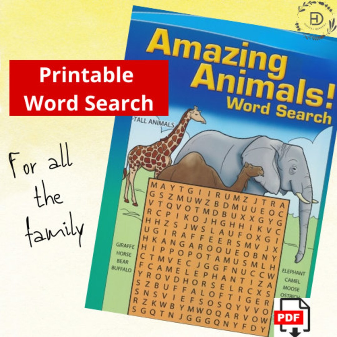 Spanish Word Search Animals Free Printable - Word Search Maker