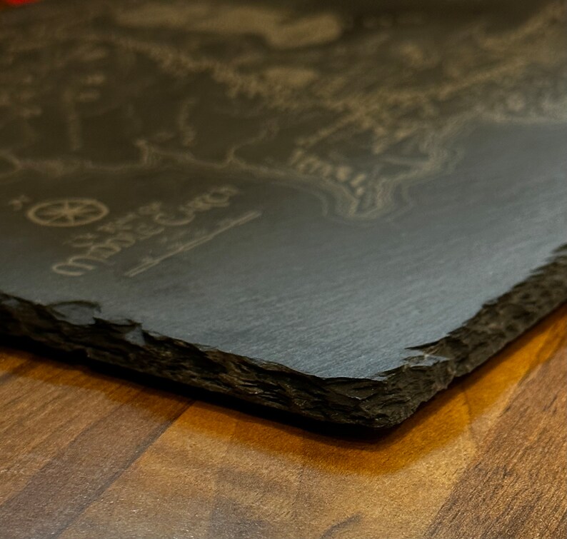 Lotr-middle Earth Map Slate Laser Engraving - Etsy