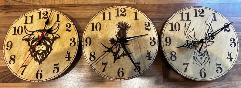 Highland Cow Engraved Clock - Etsy