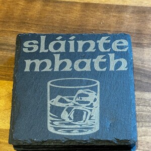 Slainte Mhath 4x Slate Coasters Set - Etsy