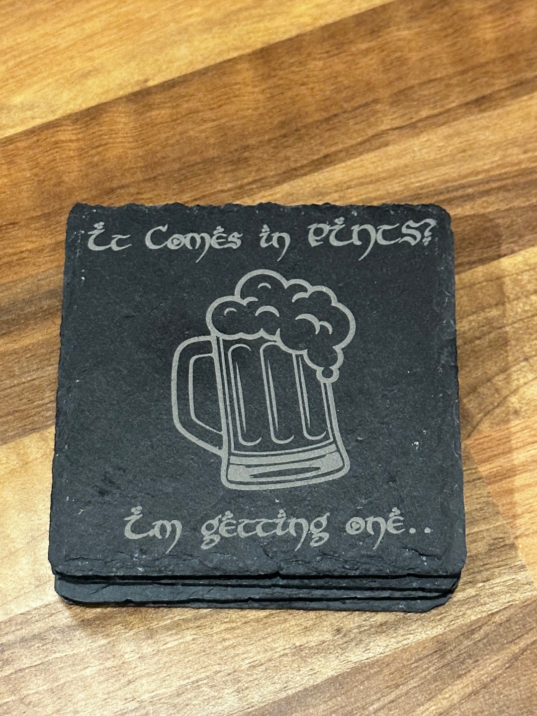 LOTR It Comes in Pints 4x Slate Coasters Set - Etsy
