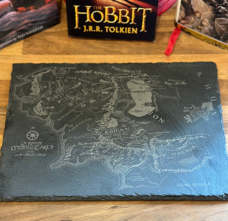 Lotr-middle Earth Map Slate Laser Engraving - Etsy
