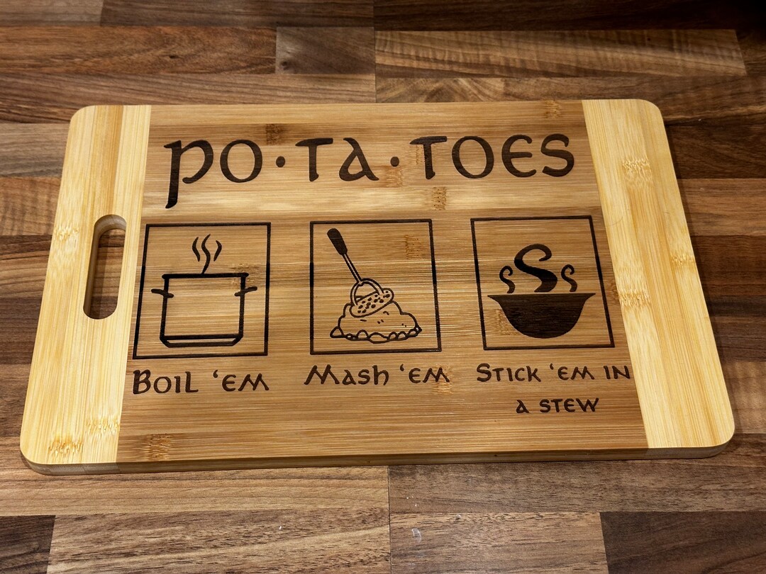 Lotr PO-TA-TOES Bamboo Chopping Board - Etsy UK