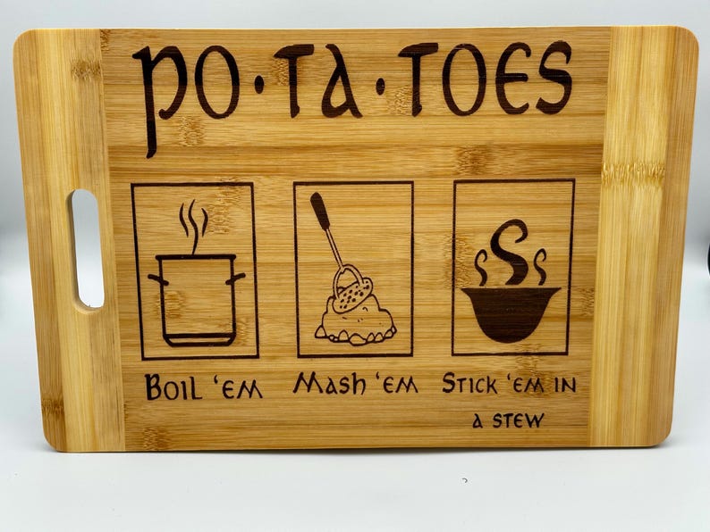 Lotr PO-TA-TOES Bamboo Chopping Board - Etsy