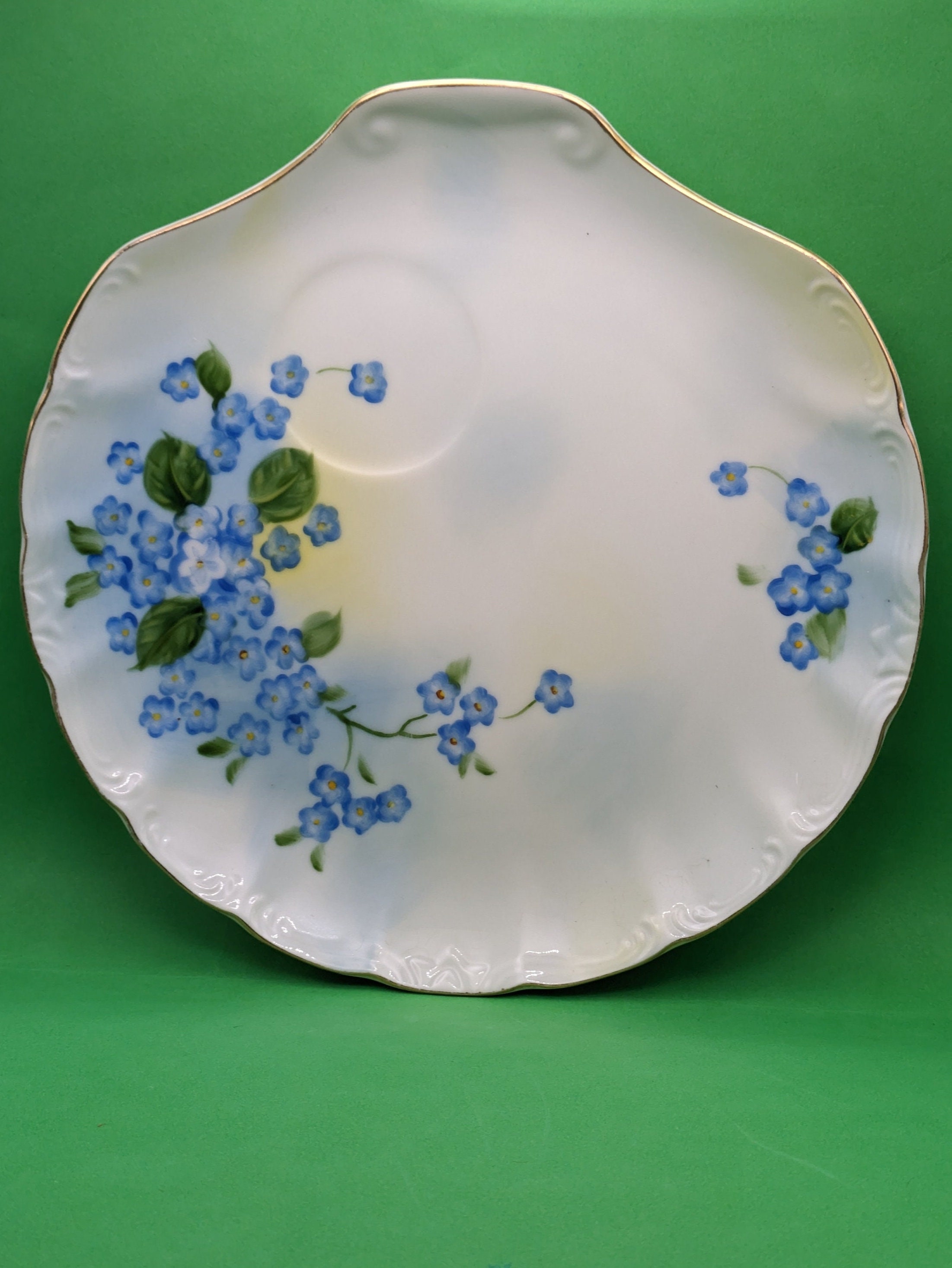 Vintage Lefton China Blue Floral Plate - Etsy