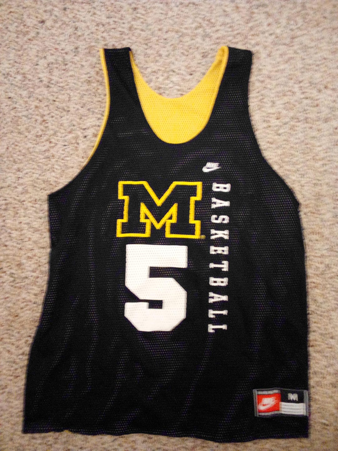 Vintage Nike University of Michigan Fab Five Basketball Practice Jersey ...