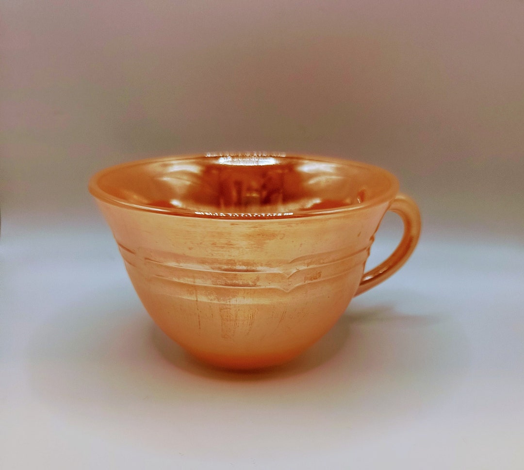Vintage Anchor Hocking Fire King Tea-coffee Cup,peach Luster, 3 Band ...