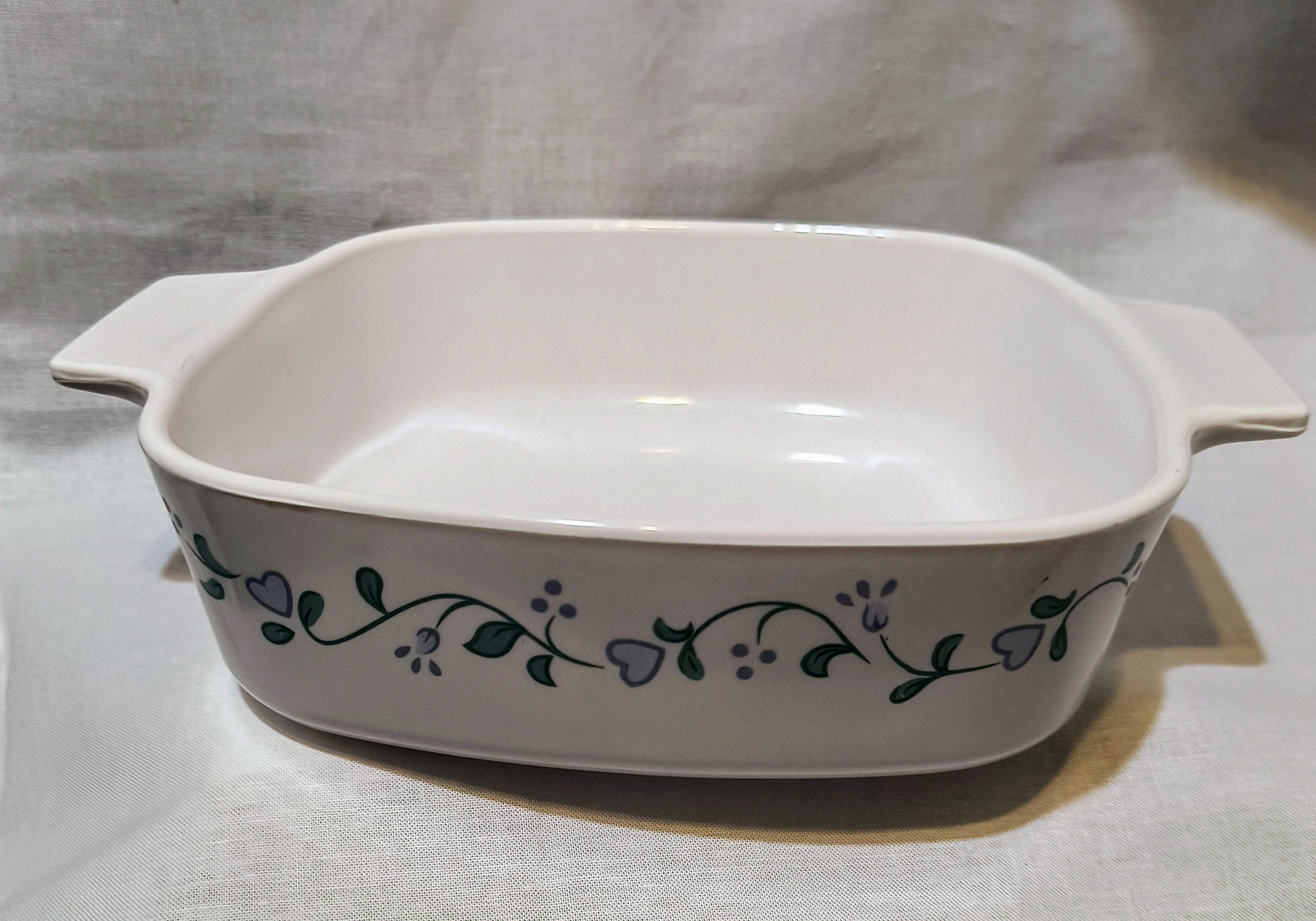 Vintage Corning Ware Casserole Baking Dish, Country Cottage Heart ...