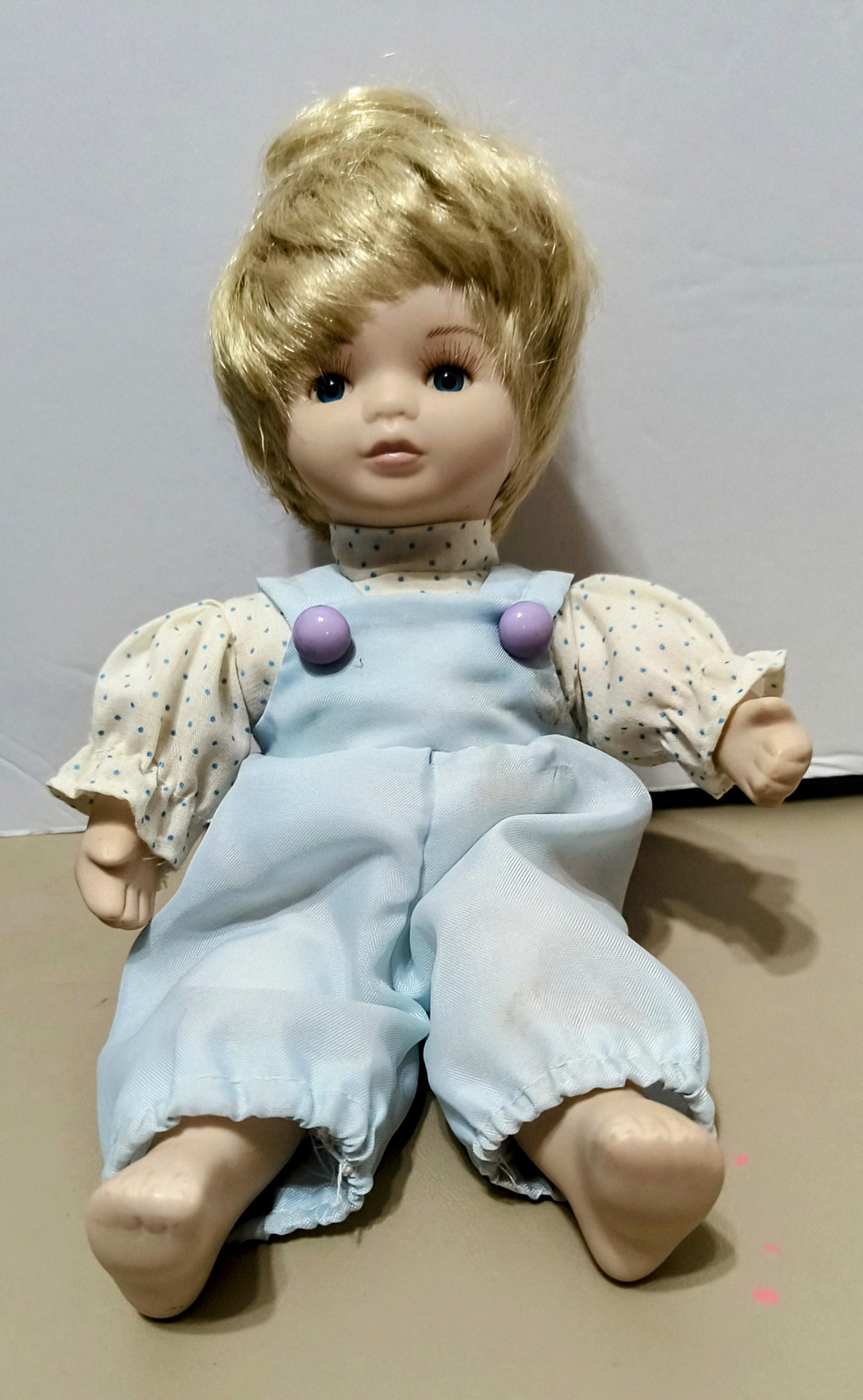 Vintage Porcelain Girl Doll,8 in Porcelain Cloth Bodied Doll, Glass ...