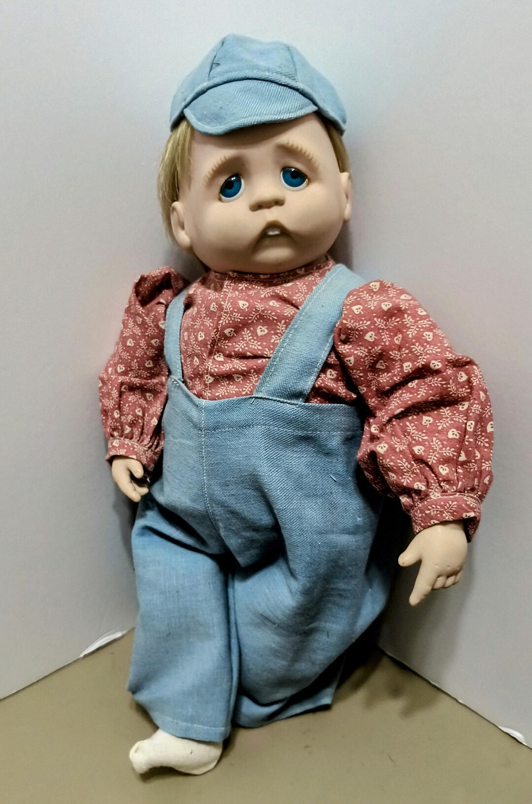Vintage Gimme-a-hug Doll, Sad Faced Doll, Blonde Hair, Hazel Eyes, Has ...