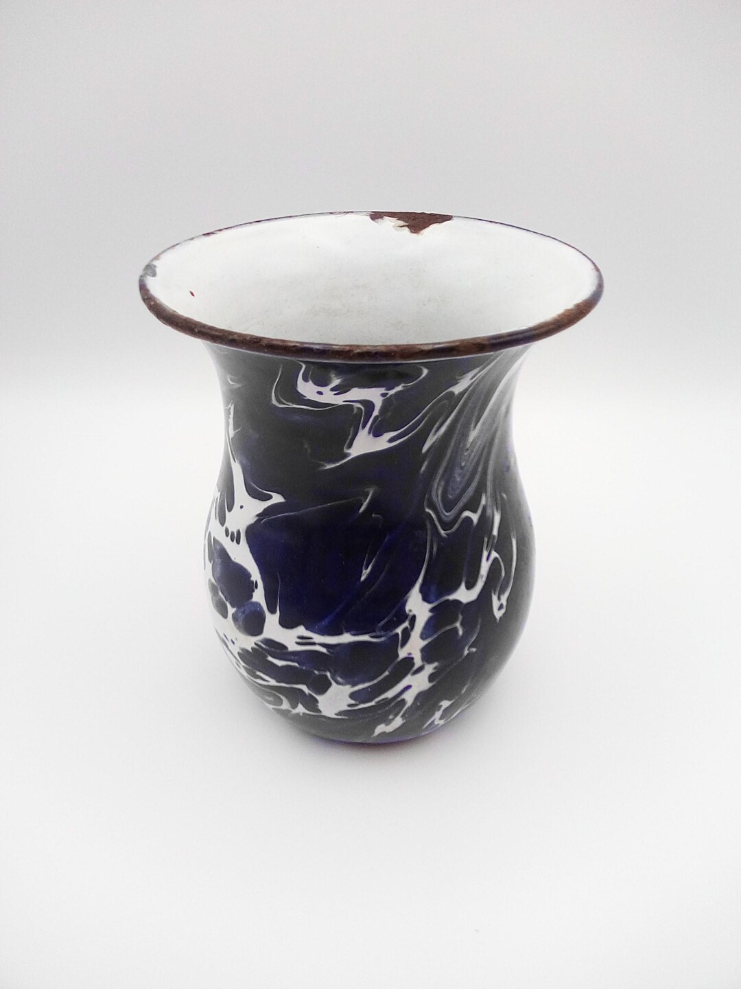 Vintage 1950s Enamelware Small Vase - Etsy