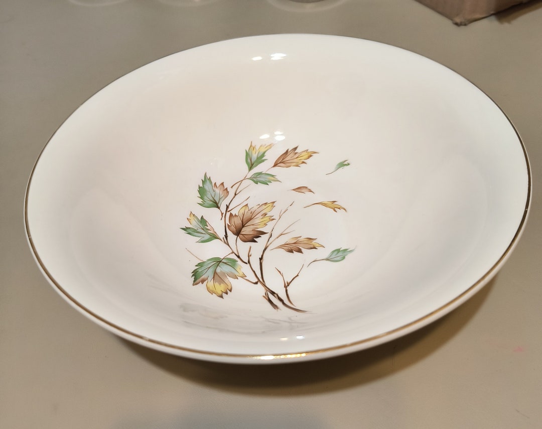 Vintage French Saxon China Co. Serving Bowl With 22K Gold Trim, Bone ...