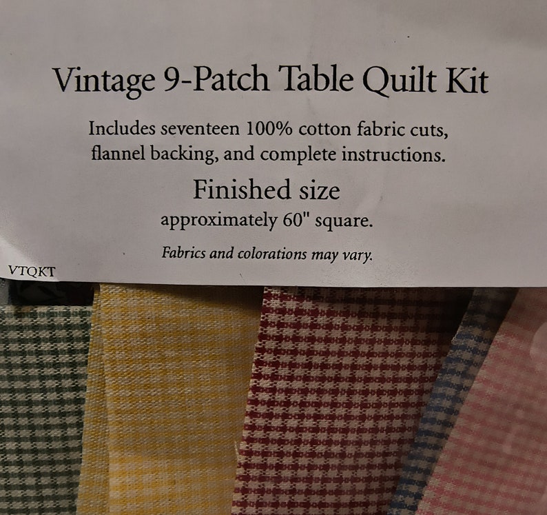 Vintage "sewing With Nancy" 9 Patch Table Quilt Kit, About 60 in Square ...