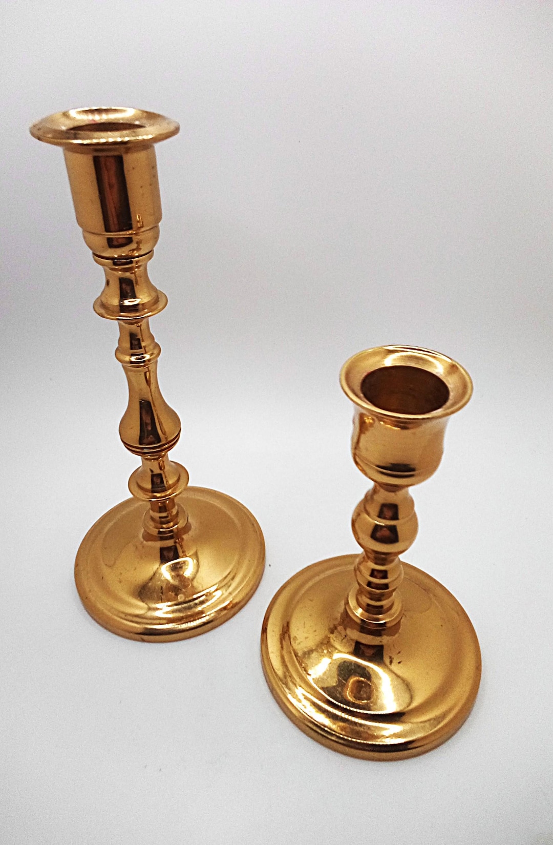 Vintage Solid Brass Candlestick Holders - Etsy