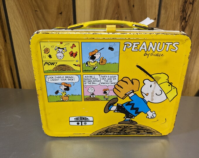 1956-1965 Peanuts Lunchpail With Damage Vintage Metal Lunchbox ...