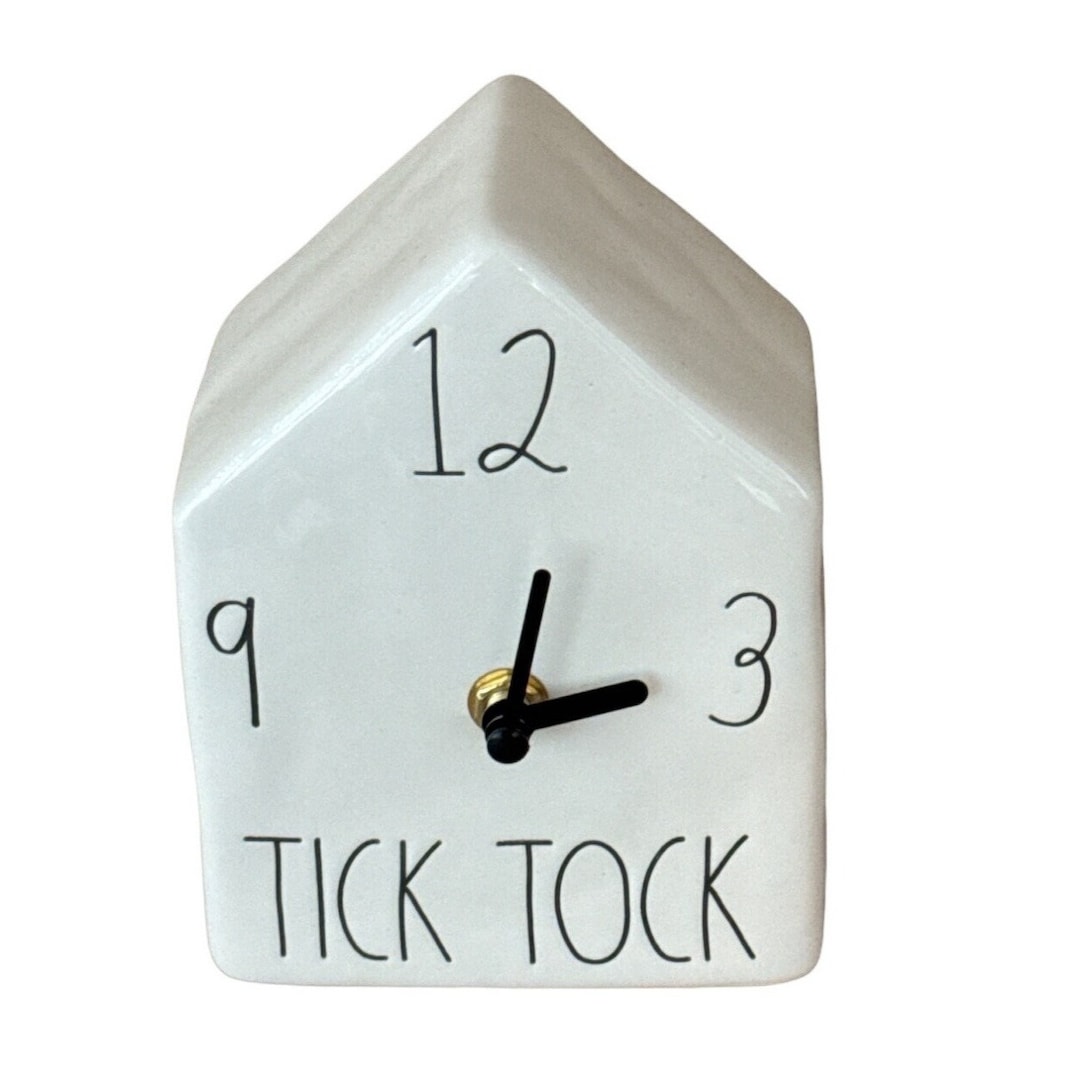 Rae Dunn Small Desk Clock Office Home Decor Farmhouse Style Minimalist ...