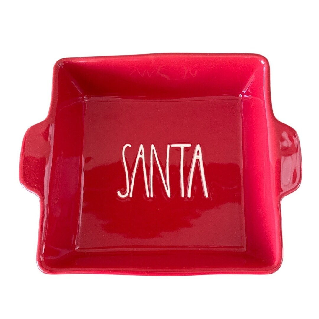 Rae Dunn Red Santa Casserole Dish Christmas Home Decor Holiday Gift ...