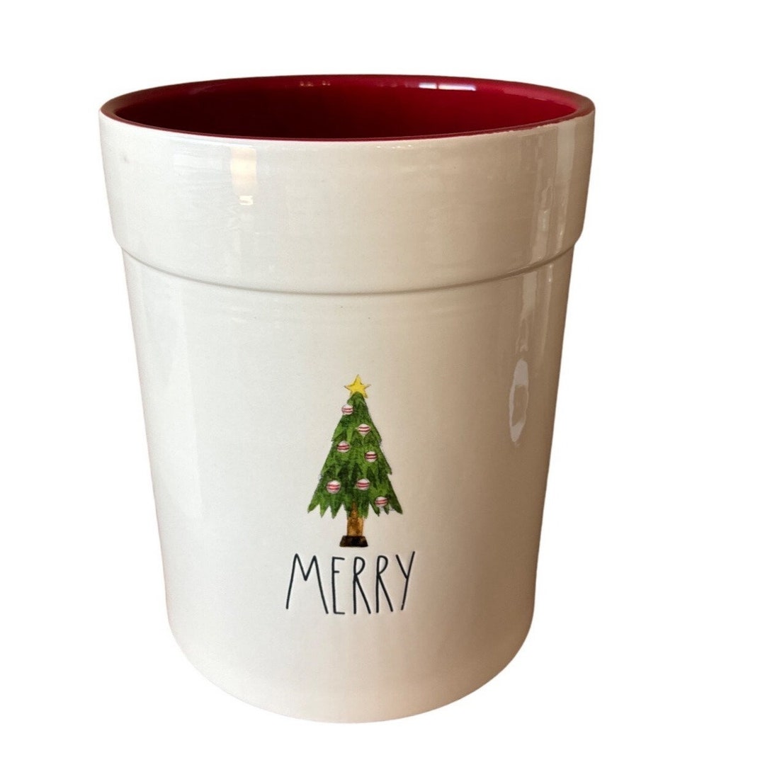 Rae Dunn Merry Trash Can Christmas Farmhouse Home Decor Minimalist ...