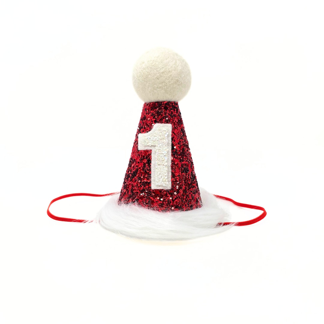 Santa Party Hat 1st Christmas Birthday Party Hat Santa - Etsy