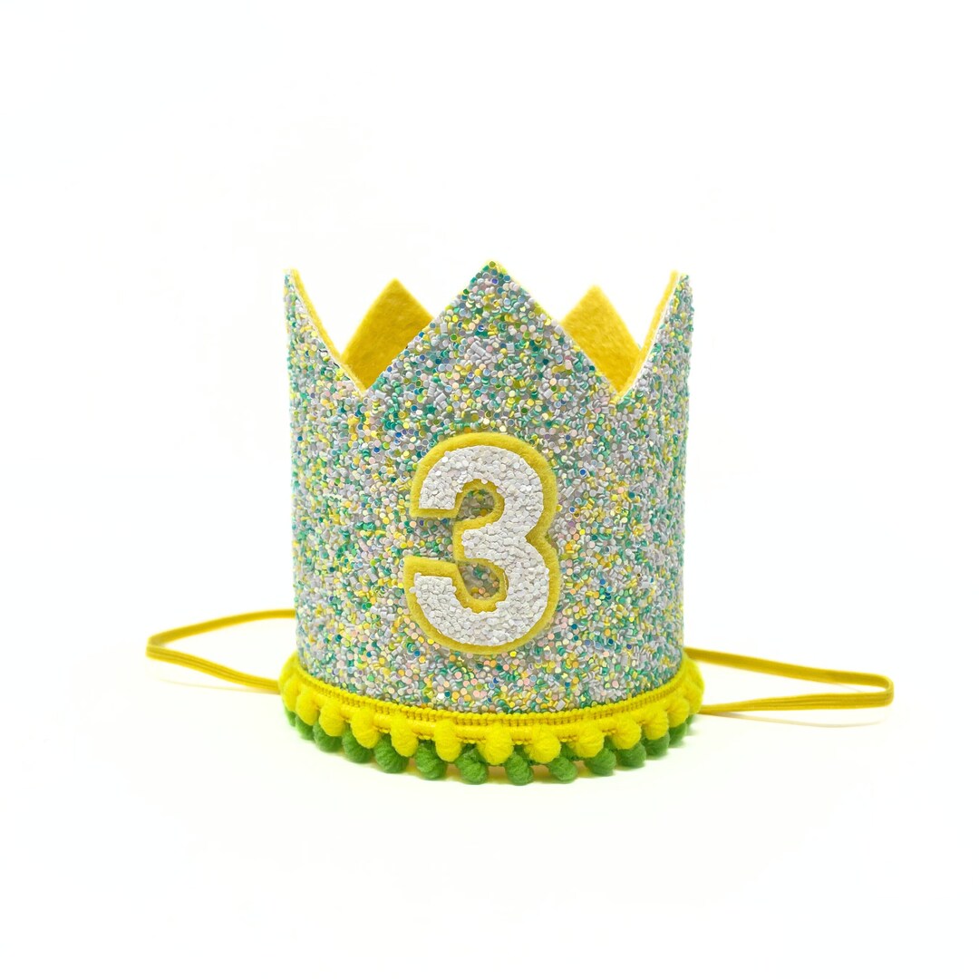 Lemonade Birthday Party Crown for Girl Lemonade Glitter - Etsy