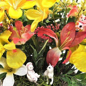 Whimsical Cat Flower Arrangement: Unique Cat Lover Decor - Etsy