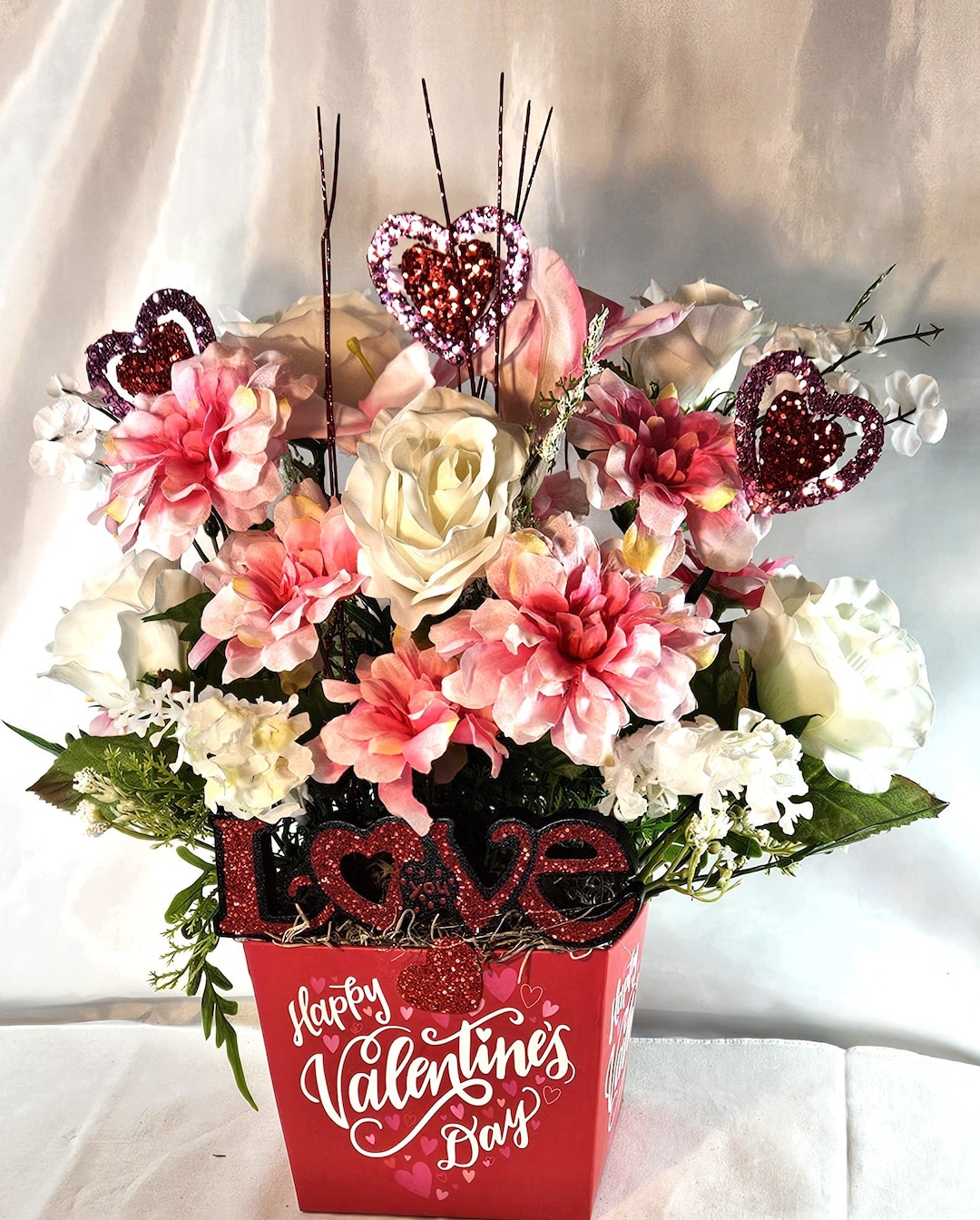 Romantic Valentine Flowers, Valentine Flower Arrangement, Sweetheart ...