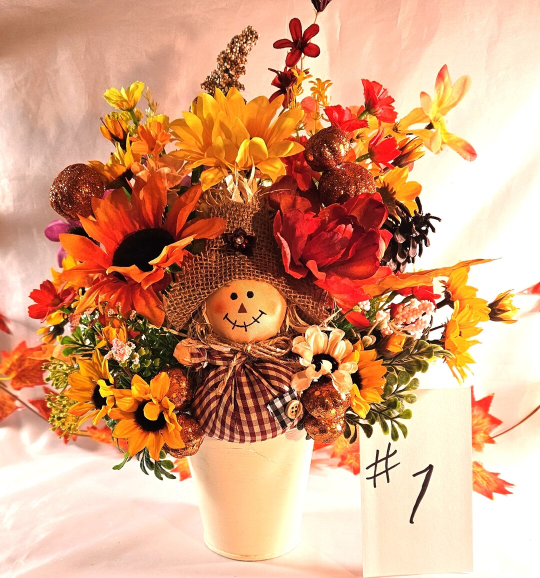 Sunflower Fall Floral Garden Arrangement Featuring a Cheery - Etsy