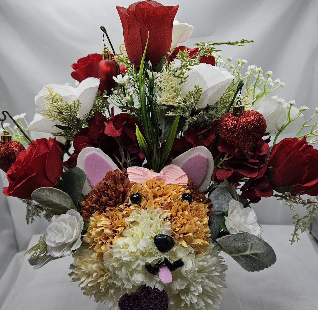 Handmade Carnation Mum Dog in Rose Garden: Romantic Dog Lover Gift - Etsy