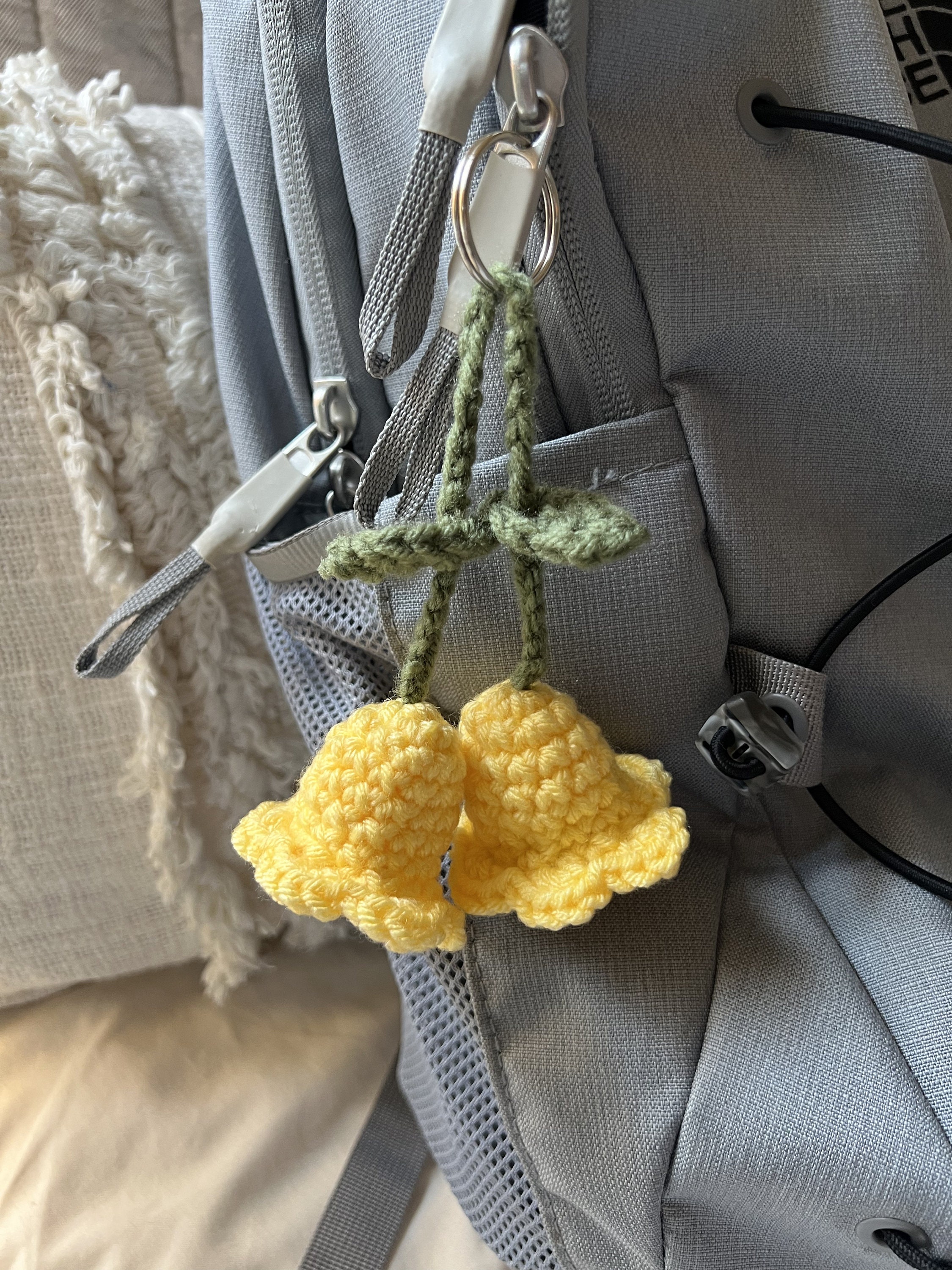 Cute Crochet Lily of the Valley Flower Keychain - Etsy