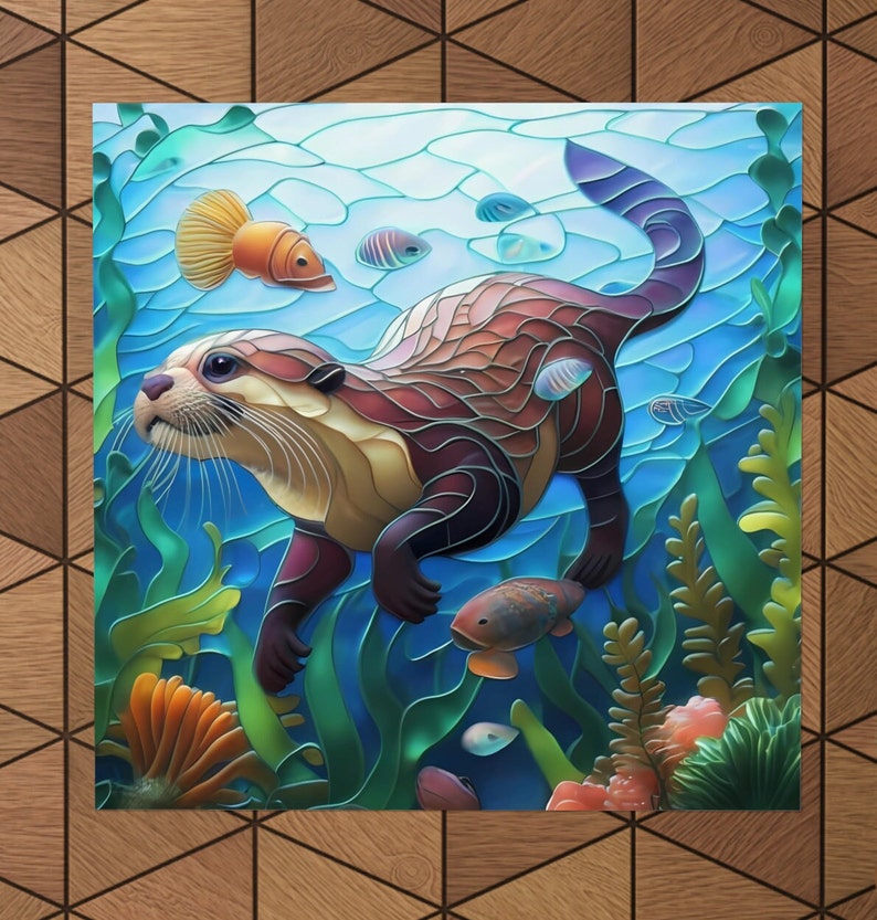 Sea Otter Matte Wall Art/otter Boho Poster/sea Otter Art/nature Gift ...