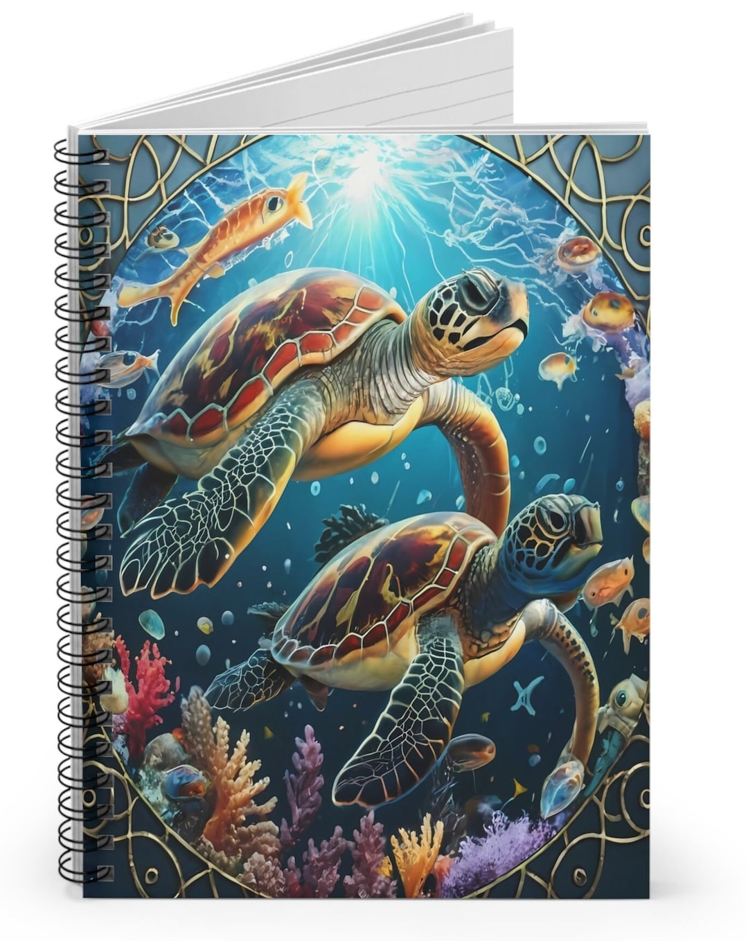 Sea Turtles Spiral Notebook/ruled Line/turtle Lover/artist Gift/boho ...
