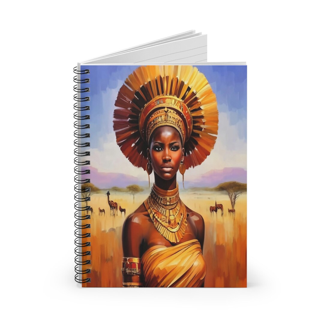 African Queen Spiral Notebook/ruled Lines/boss Black Woman/ethnic Art ...