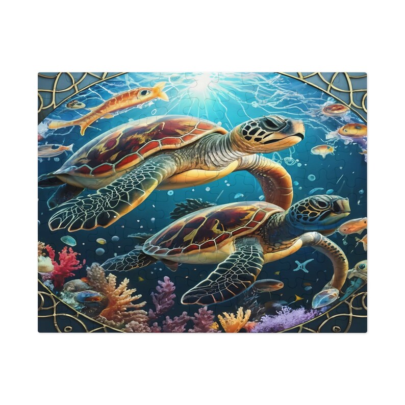 Sea Turtles Jigsaw Puzzle (30, 110, 252, 500,1000-piece)/ocean Life ...