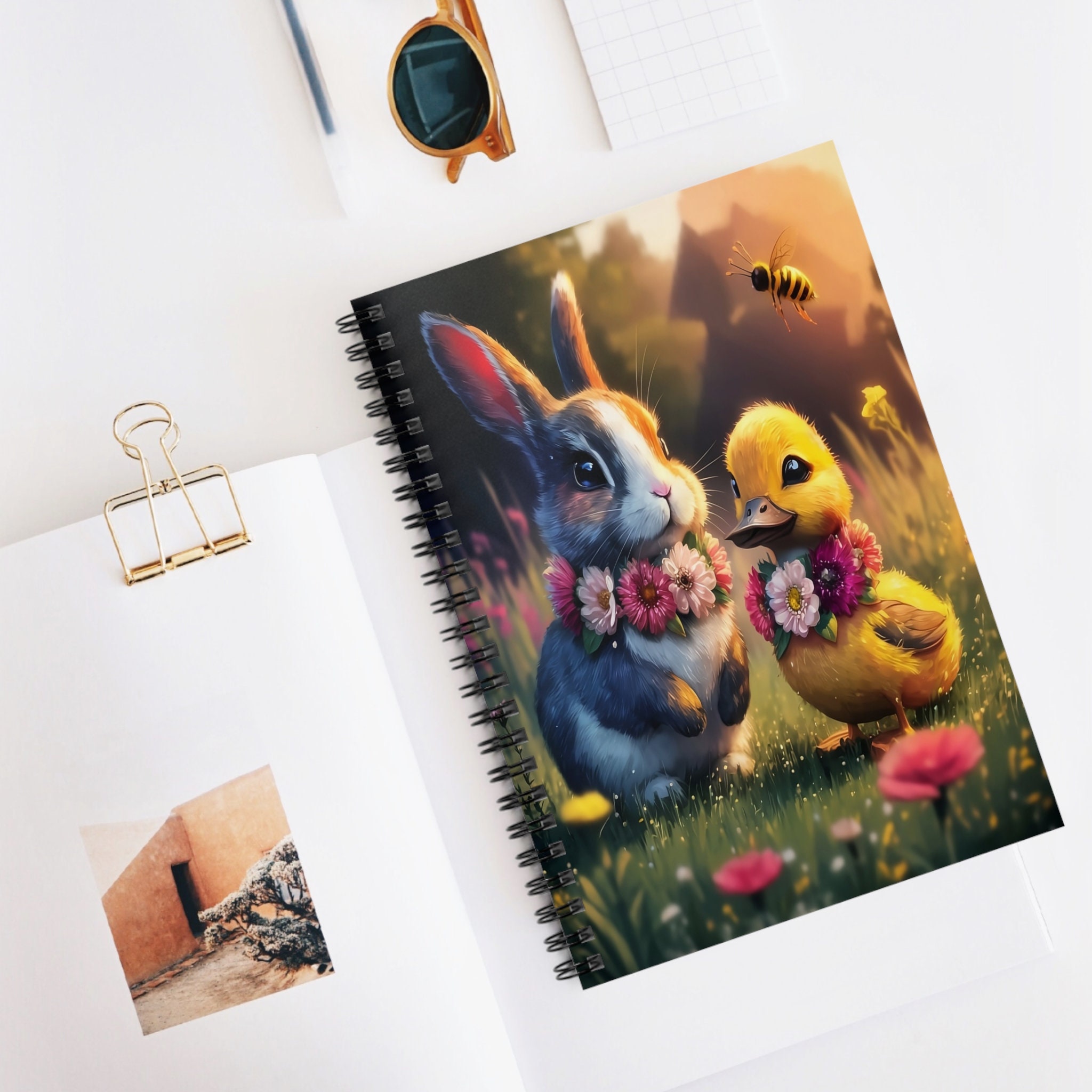 Bunny and Ducky Spiral Notebook With Ruled Lines - Etsy