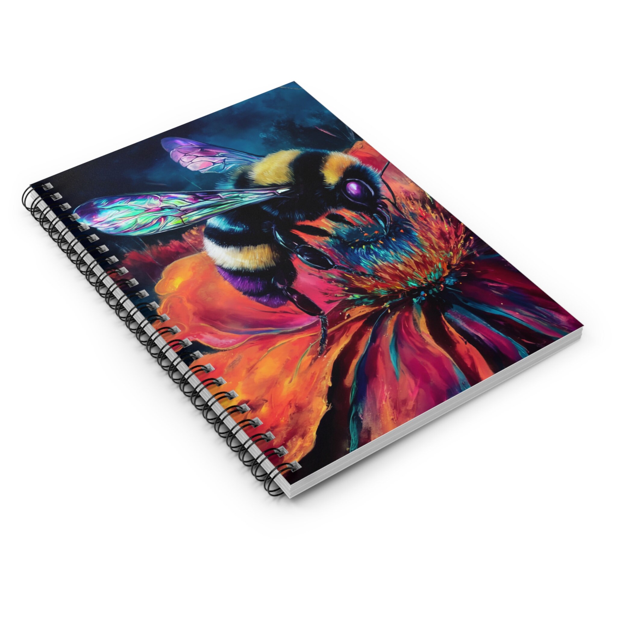 Bumblebee Spiral Notebook Ruled Lines/honey Bee Softcover Notebook ...