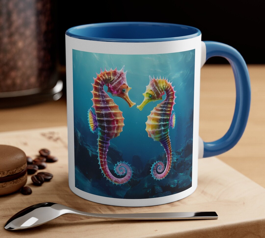 Seahorse Ceramic Coffee Mug, 11oz/aquatic Mug/ocean/sea Gift/gift for ...