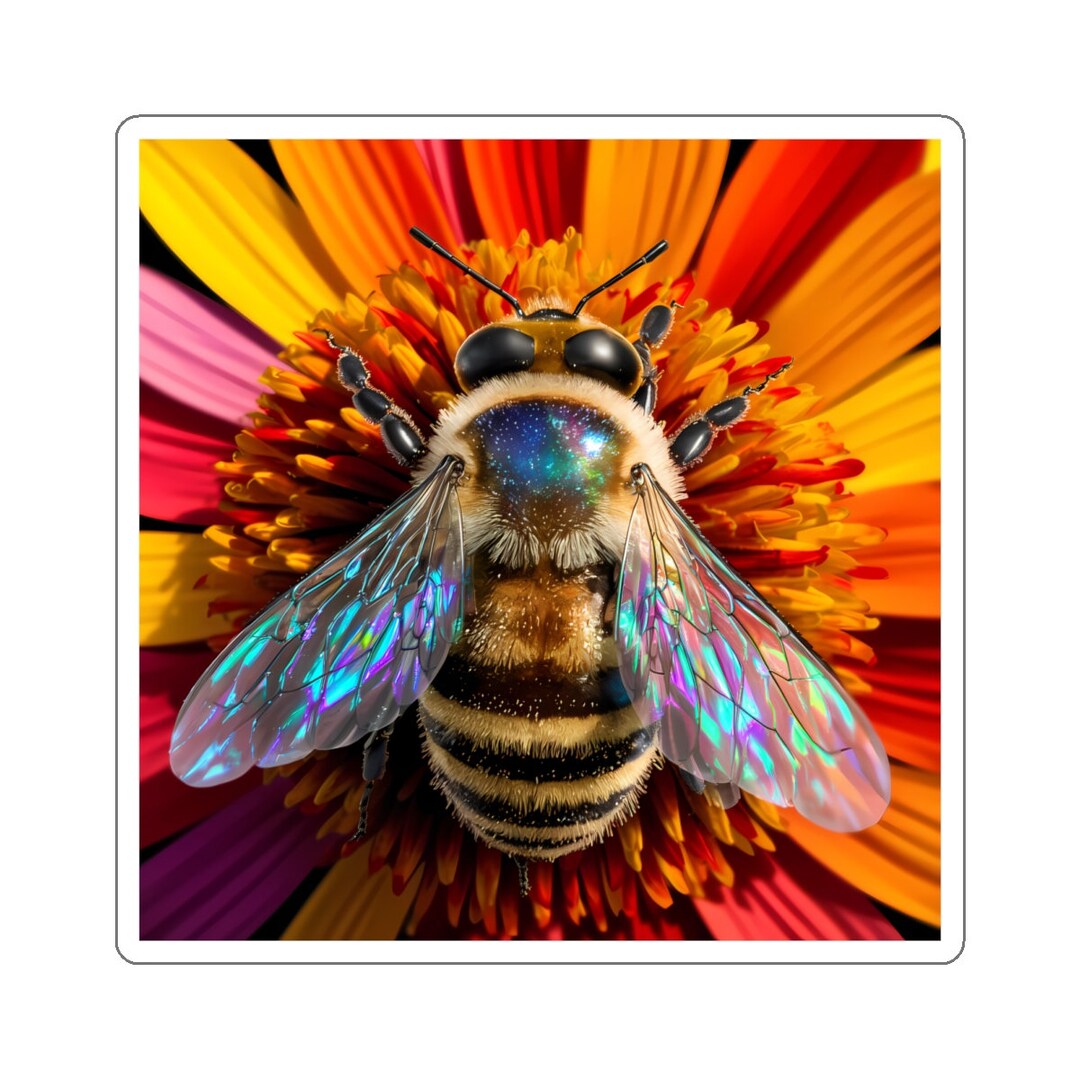 Bee and Flower Sticker/nature Stickers/cute Stickers/laptop Decals ...