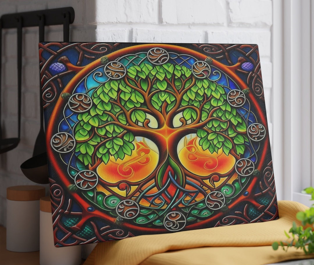 Tree of Life Kitchen/forrest Glass Cutting Board/rectangle Trivet ...