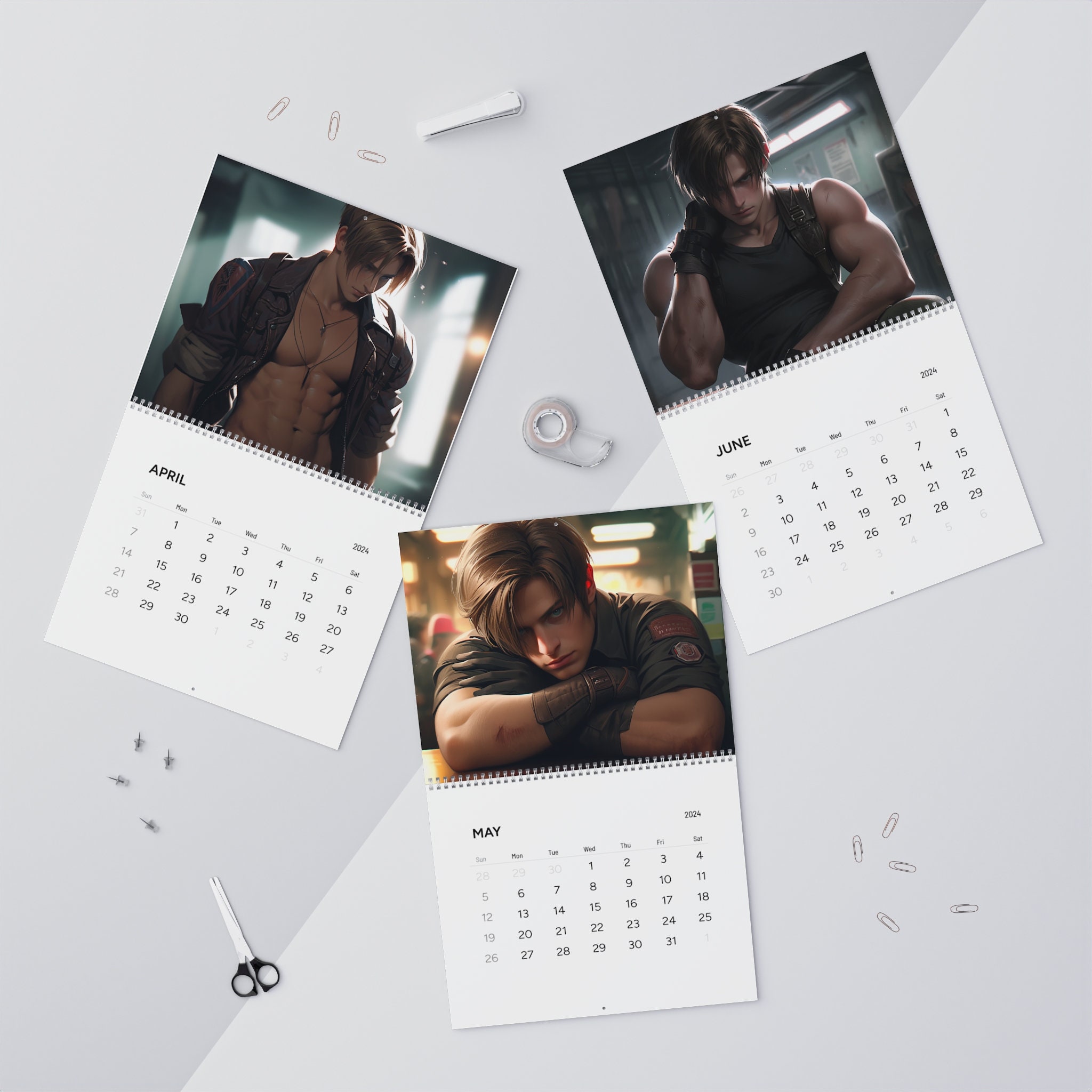 Leon S Kennedy Resident Evil Wall Calendar 2024 - Etsy
