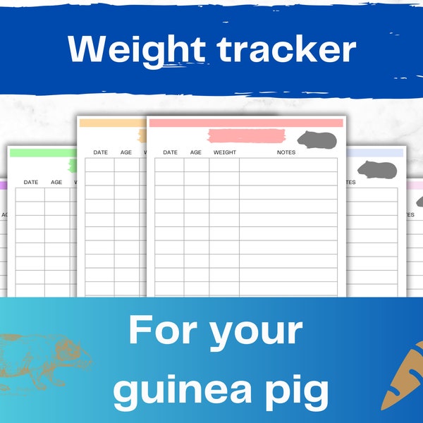 Guinea Pig Health Tracker - Etsy