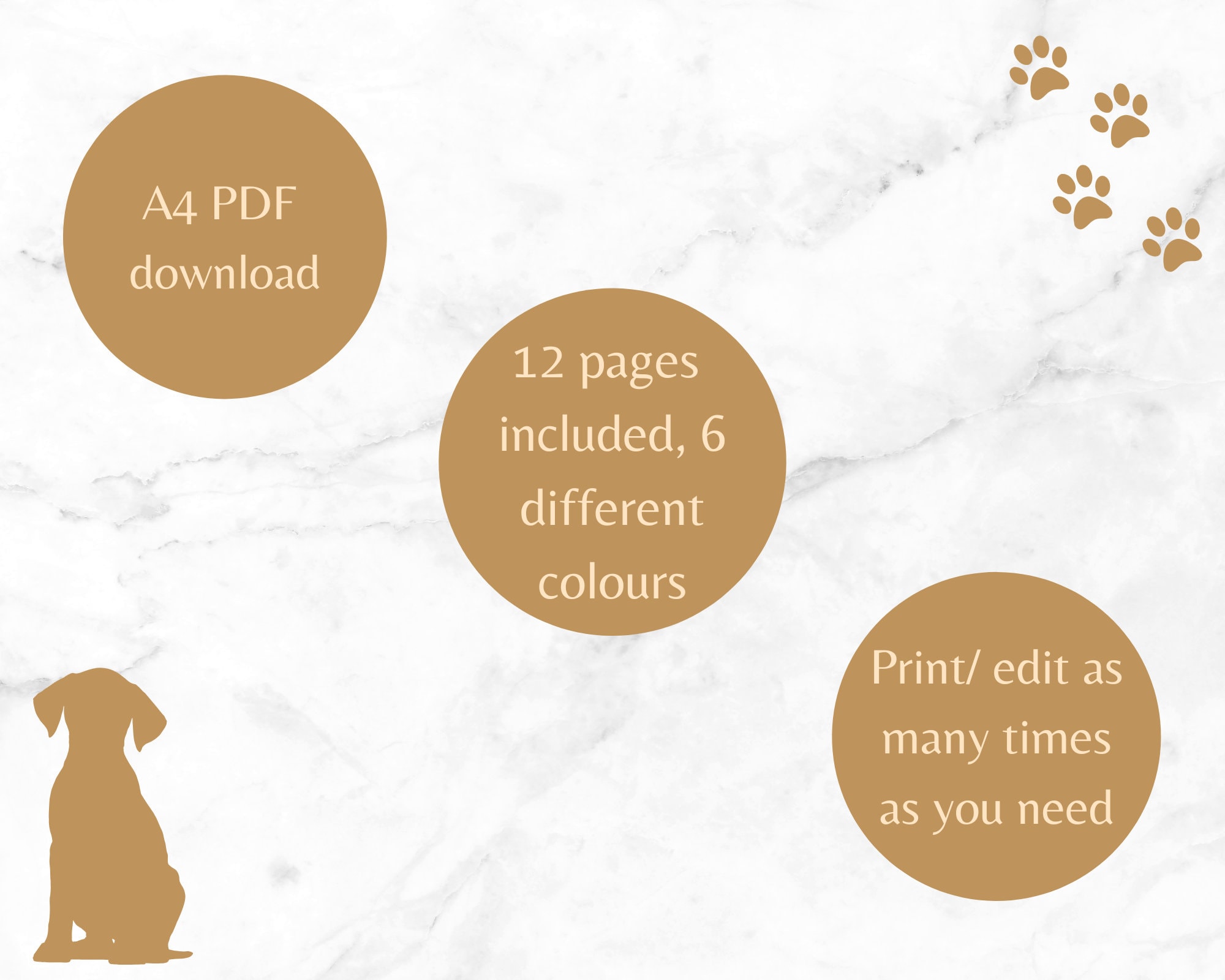 Dog Weight Tracker | A4 PDF Download Puppy Log | Pooch Growth Log | Pet ...