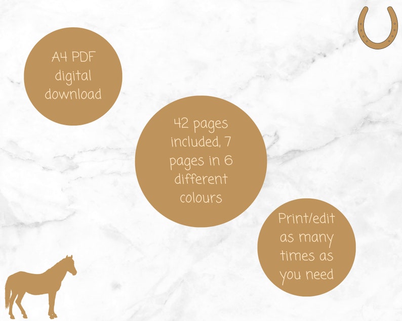 Pet Medication Tracker, Horse Pill Log, Colour Bundle, Pony Daily Sheet ...