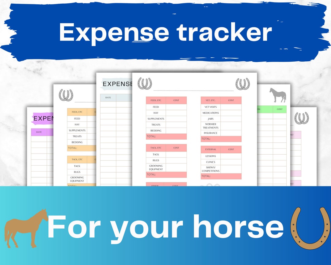 Pet Expense Tracker, Horse Budget Money Log, Pony Cash List, Spending ...