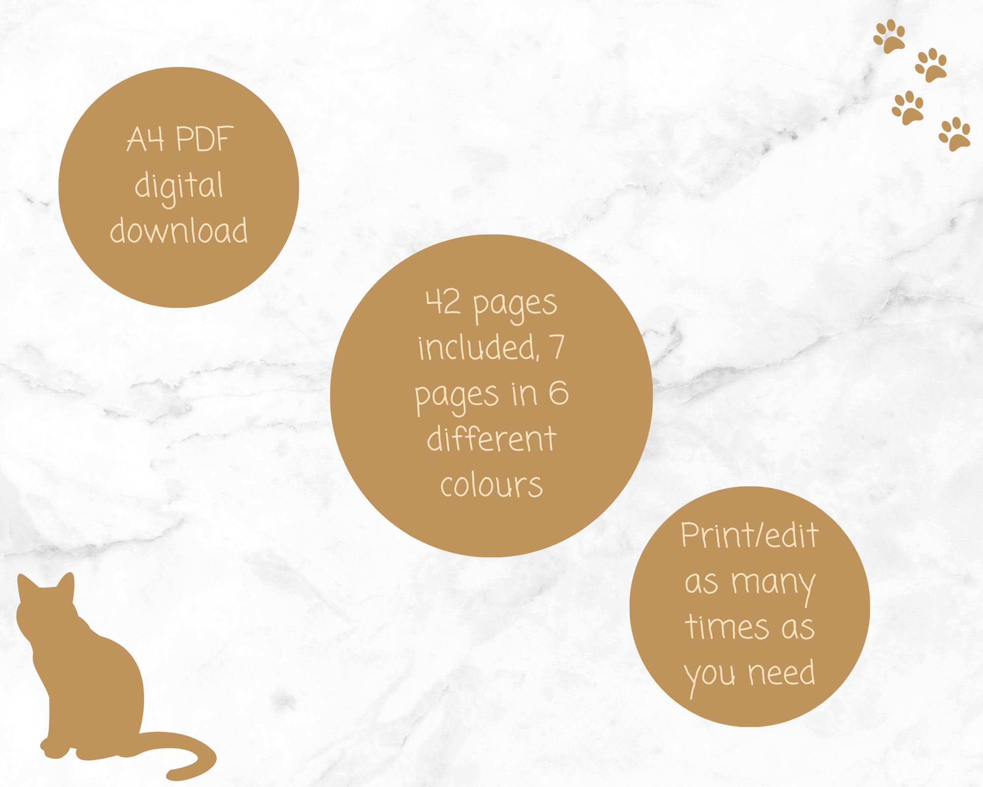 Pet Medication Tracker, Cat Pill Log, Colour Bundle, Kitten Daily Sheet ...