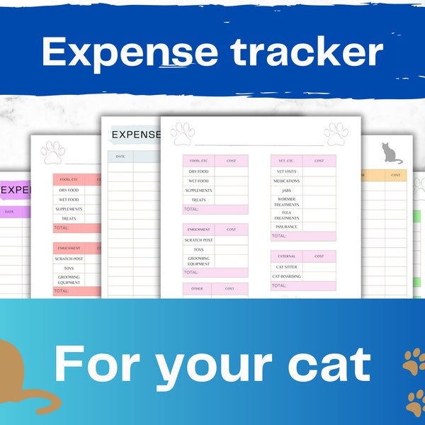 Cat Expense List Printable - Etsy
