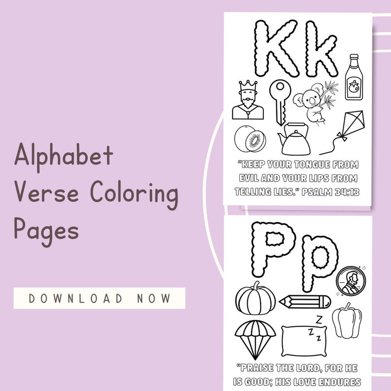 Alphabet Verse Coloring Pages, Faith Based Coloring Sheets, Daily ...
